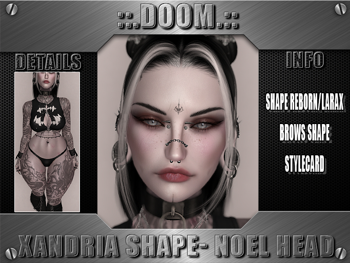 Second Life Marketplace - .::DOOM::. Xandria Shape - NOEL HEAD (REBORN/LARAX)